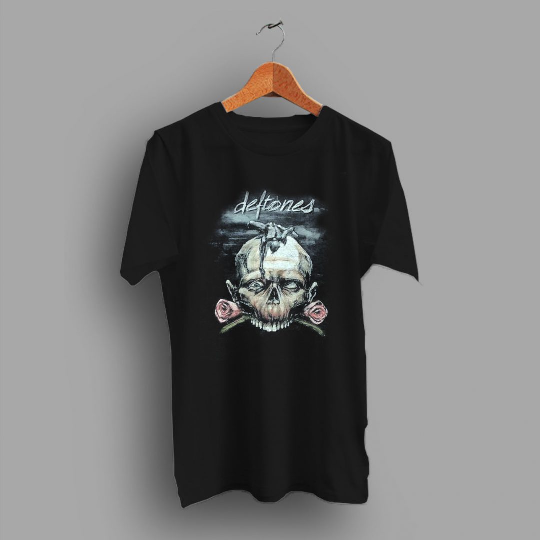 On Your Collection Skull And Roses Black Deftones 9os T Shirt By HotVero
