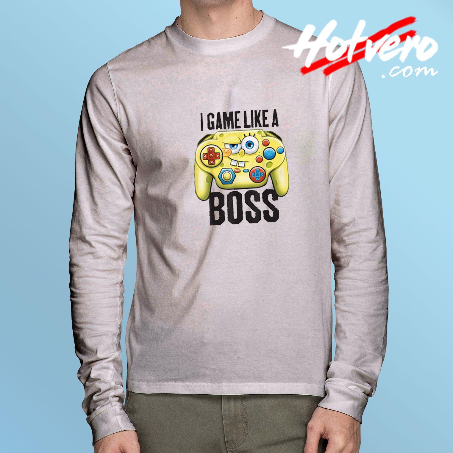 Spongebob I Game Like A Boss Long Sleeve Tee - Hotvero.com